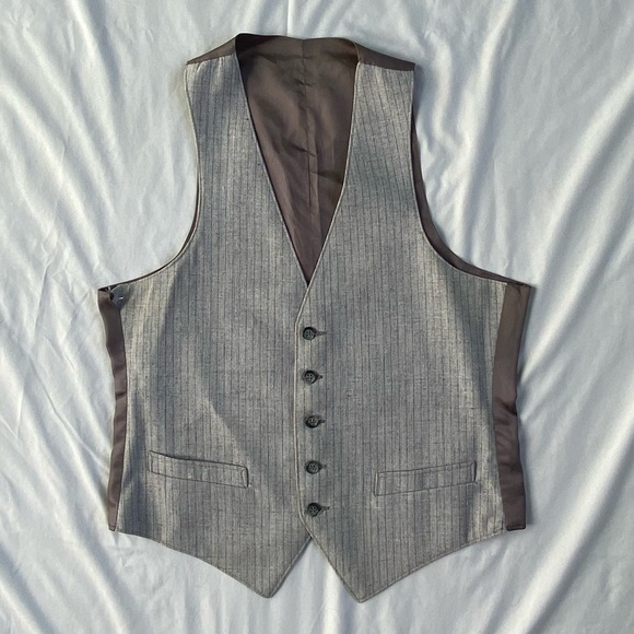 Vintage | Suits & Blazers | Vintage Mens Buttonup Gray Vest | Poshmark